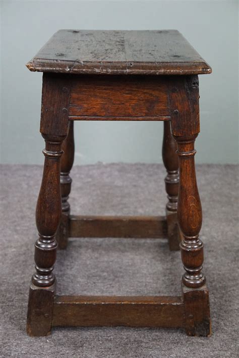 Very Beautiful And Original 16th Century English Oak Joint Stool For