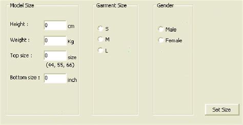 User Size Input Interface Our System Provides A Method That Deforms Download Scientific