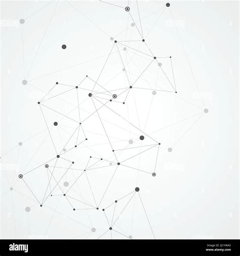 Connected Abstract Pattern With Dots On Overlapping Lines Vector