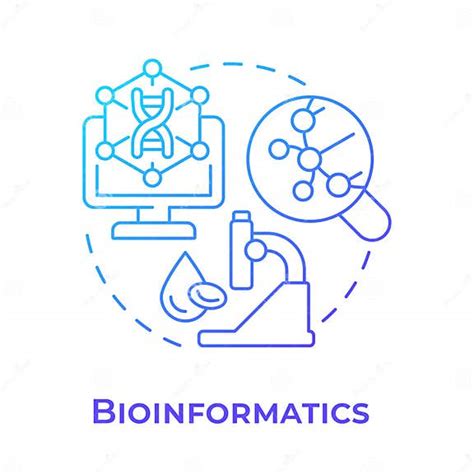 Bioinformatics Blue Gradient Concept Icon Stock Vector Illustration Of Graphic Bioinformatics