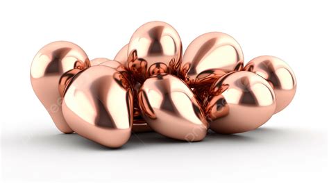 3d Rendered Image Of A Cluster Of Copper Pieces Background 3d