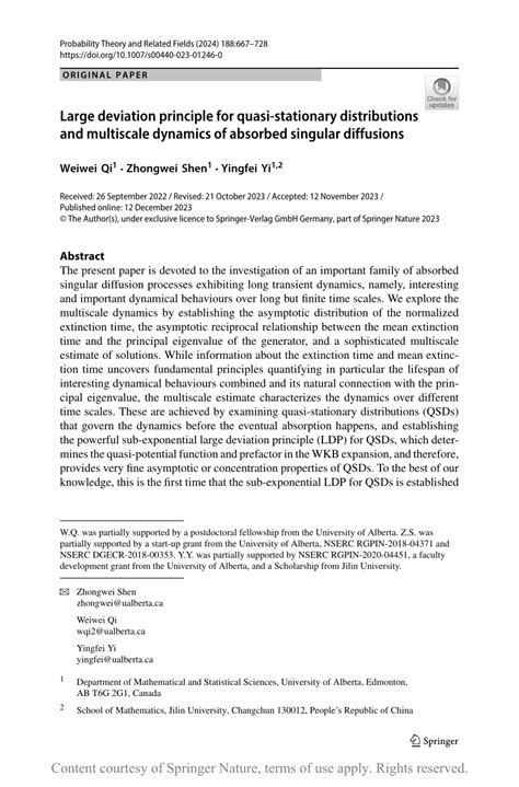 large deviation principle for quasi stationary distributions and