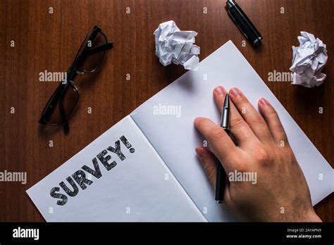 Writing Note Showing Survey Business Photo Showcasing Research Method Used For Collecting Data