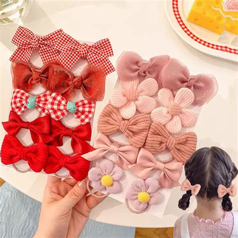 أربطة شعر مرنة بزهور كبيرة للأطفال ، ربطات شعر جميلة للفتيات ، أربطة