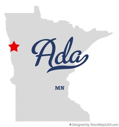 Map Of Ada MN Minnesota