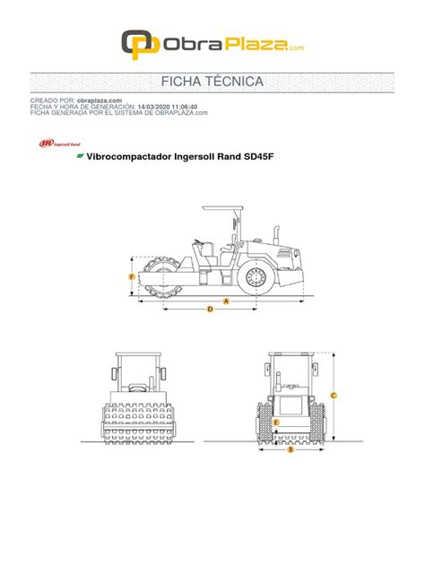 Ficha Técnica Vibrocompactador Sd45f Pdf