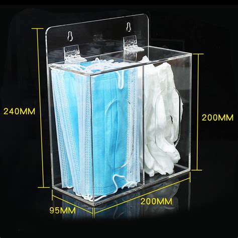 2 Compartments Acrylic Glove Dispenser Disposable Grandado