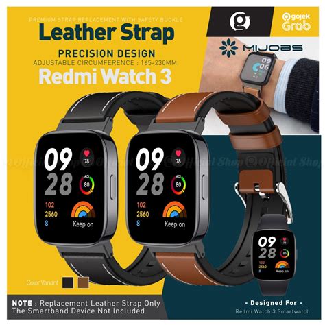 Jual Mijobs Leather Cover Silicone Strap For Redmi Watch Tali Jam Kulit Mix Tpu Rubber