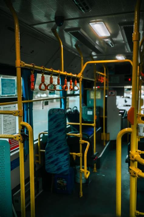 Vertical Shot Of Inside Of Empty Public Bus Stock Image Image Of Vertical Travel 256533383