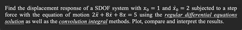 Solved Find The Displacement Response Of A Sdof System With