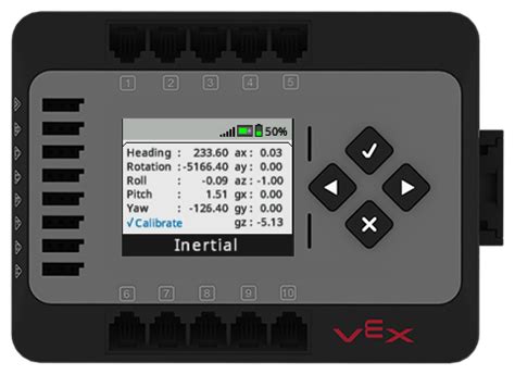 Understanding Inertial Sensor Data From The VEX EXP Brain VEX Library