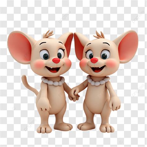 Two Cute Mice With Expressive Faces Symbolizing Friendship Or