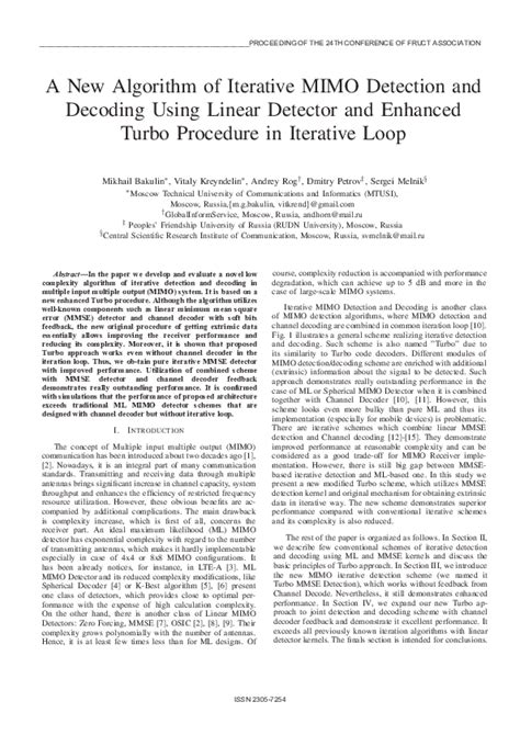 pdf a new algorithm of iterative mimo detection and decoding using
