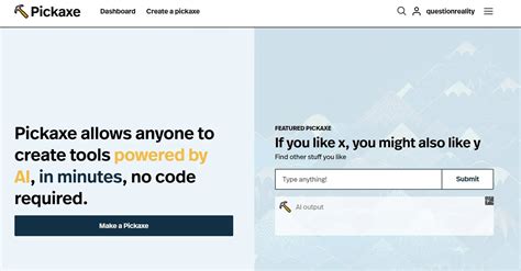 Pickaxe Low No Code Explore 10 000 AI Tools Explore Best Alternatives