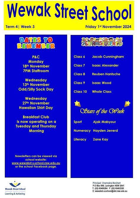 Term 4 Week 3 Newsletter Wewak Street School Facebook
