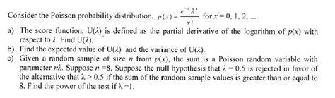 Solved Consider The Poisson Probability Distribution P X Chegg