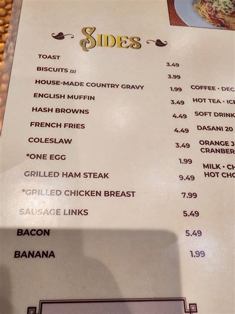 Menu At Binions Cafe Las Vegas