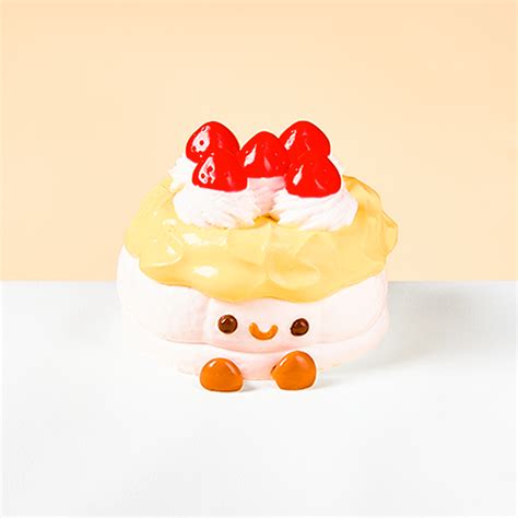 Tabasquishy™ Handmade Yellow Strawberry Tart Cake Taba Squishy