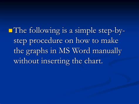 PPT HOW TO MANUALLY MAKE GRAPHS IN MS WORD PowerPoint Presentation
