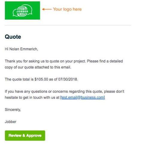 Price Quote Email Template