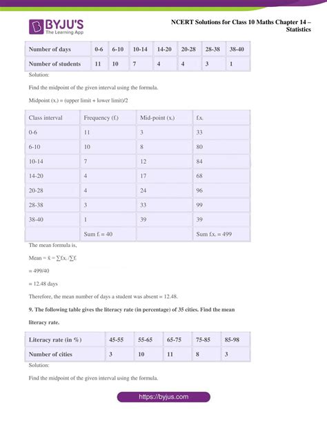 Ncert Solutions For Class 10 Maths Exercise 141 Chapter 14