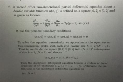6 A Second Order Two Dimensional Partial