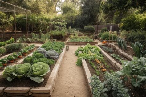 Edible Garden With Variety Of Fruits And Vegetables Plus Herbs And