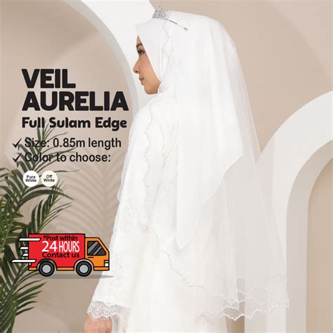 Aurelia Veil Nikah Sanding Bride Veil Veil Minimalist Veil Off