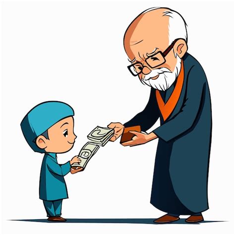 Loving Grandpa Cartoon Vector Art Premium Ai Generated Vector