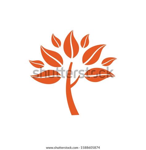 Orange Tree Silhouette Isolated On White Stock Vector Royalty Free