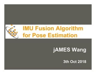 Imu Fusion Algorithm For Pose Estimation MCube Invited Talk PDF Physics Science