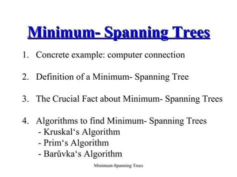 Minimum Spanning Tree Ppt