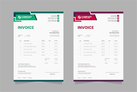Premium Vector Modern Invoice Template Vector Design