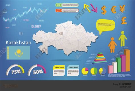 Kazakhstan Map Info Vector Photo Free Trial Bigstock
