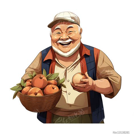 高兴的果农和苹果插画ai图片下载红动中国