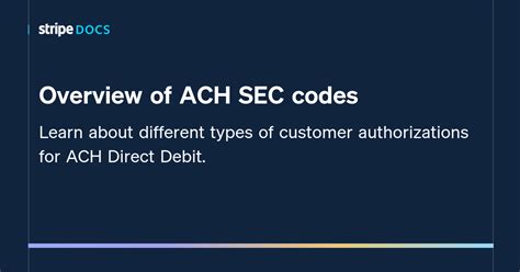 Overview Of Ach Sec Codes Stripe Documentation Overview Of Ach Sec Codes Stripe Documentation