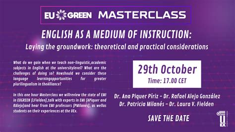 Eu Green Masterclass English As A Medium Of Instruction” Eu Green