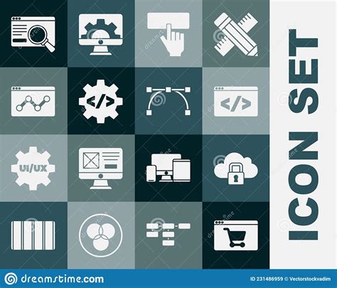 Set Online Shopping On Screen Cloud Computing Lock Front End Development Keyboard Website