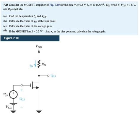 Solved 7 25 Consider The Mosfet Amplifier Of Fig 7 10 For