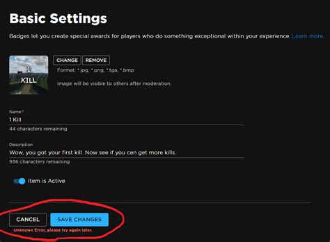 Problem With Updating Badge Icon Art Design Support Developer Forum Roblox