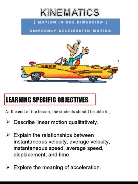 kinematics lecture pdf acceleration velocity