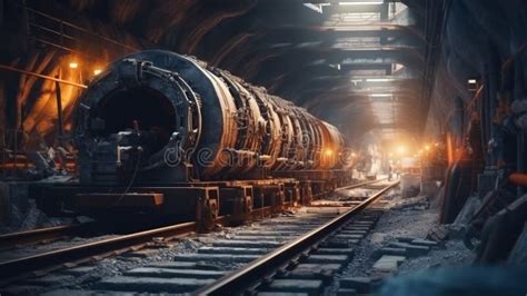 Working On The Tunnel Tunnel Construction Site In Progress Stock Image Image Of Engineering