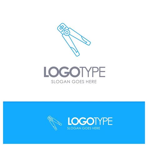 Plier Building Construction Crimping Tool Work Blue Outline Logo With Place For Tagline 15533611