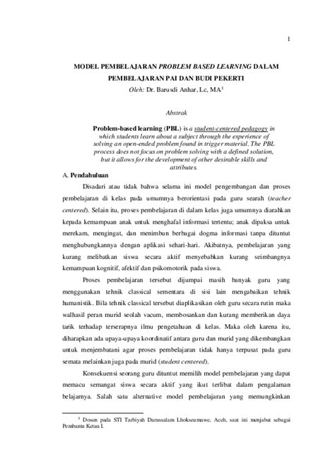 pdf model pembelajaran problem based learning pdf