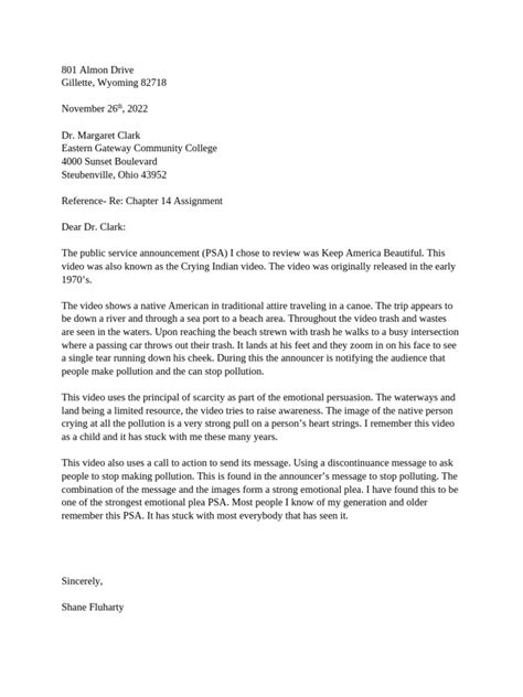 Unit 5 Ch14 Letter Assignment Rev 1 Pdf