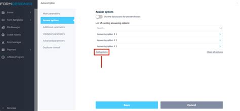 Autocomplete FormDesigned Knowledge Base