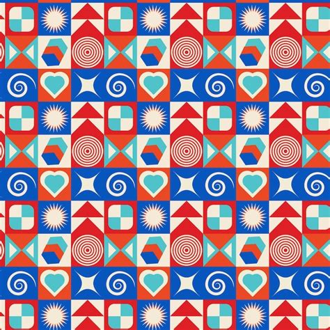 Premium Vector Colorful Neo Geometric Pattern Grid With Color