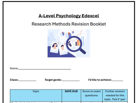 Al Psychology Edexcel Research Methods Revision And Workbook Teaching Resources