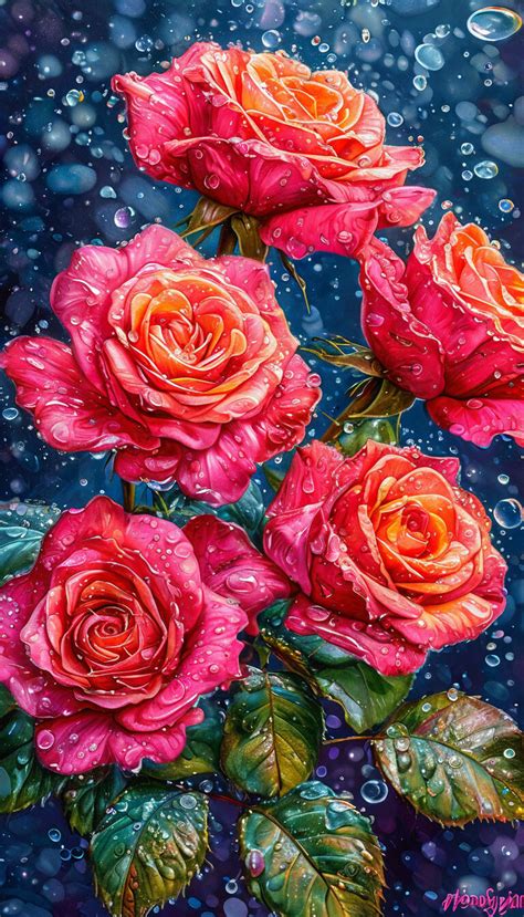 «Ярко розовые розы Juicy … — картинка создана в Шедевруме