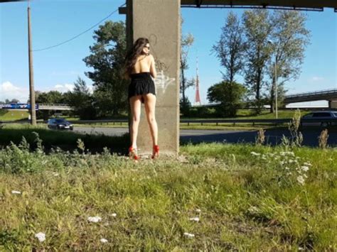 Naked Under The Bridge With Huge Traffic
